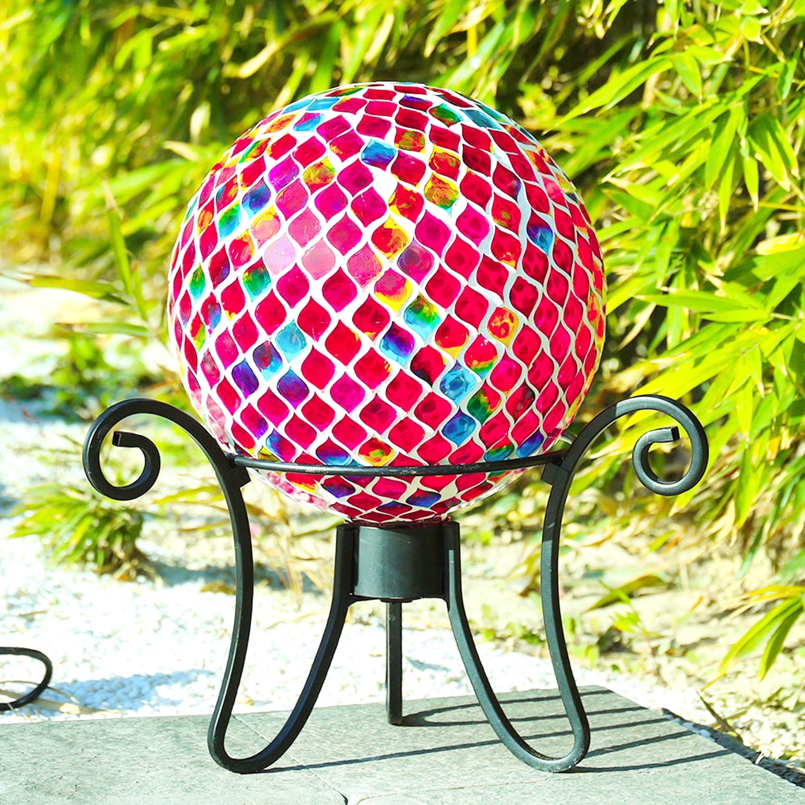 Gazing Ball, Mosaic Glass Gazing Balls Sphere,Colorful Glass Gazing ...