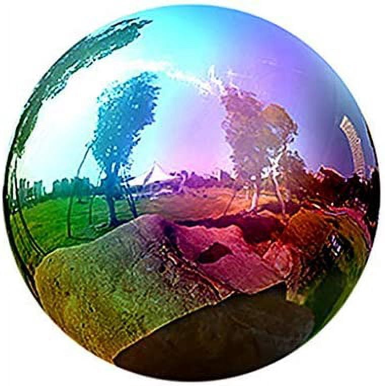 Gazing Globe - 6/8/10Inch Rainbow Stainless Steel Shiny Gazing Balls ...