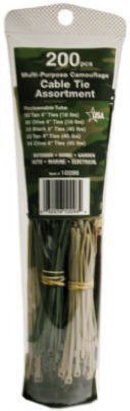 Gb Cable Ties Colored 8 " Black, Tan Tube - Walmart Business Supplies