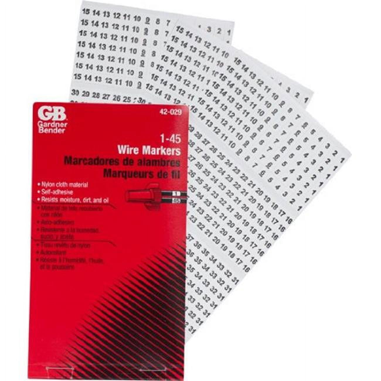 Gb-Gardner Bender 42-029 Wire Marker Book 1-45 42-029 - Walmart.com
