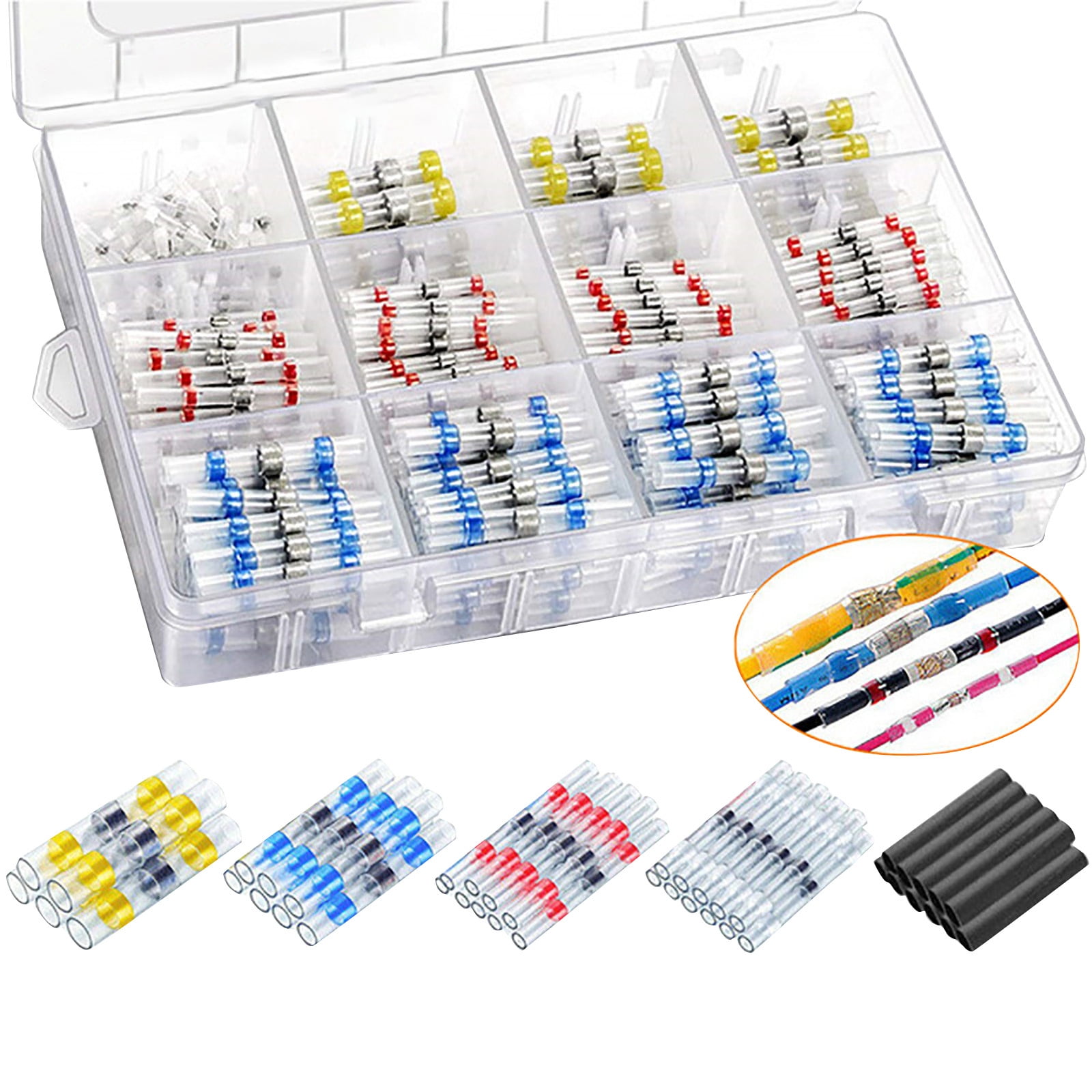 Gbayxj 1 Box Of Solder Terminals,WaterproofSolderRingHeat Shrinkable ...