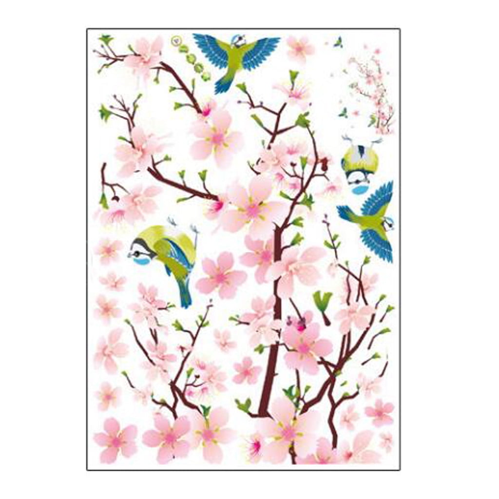 Gbayxj Room Flower Mural Peach Decals Vinyl Decor Stickers Wall Art ...