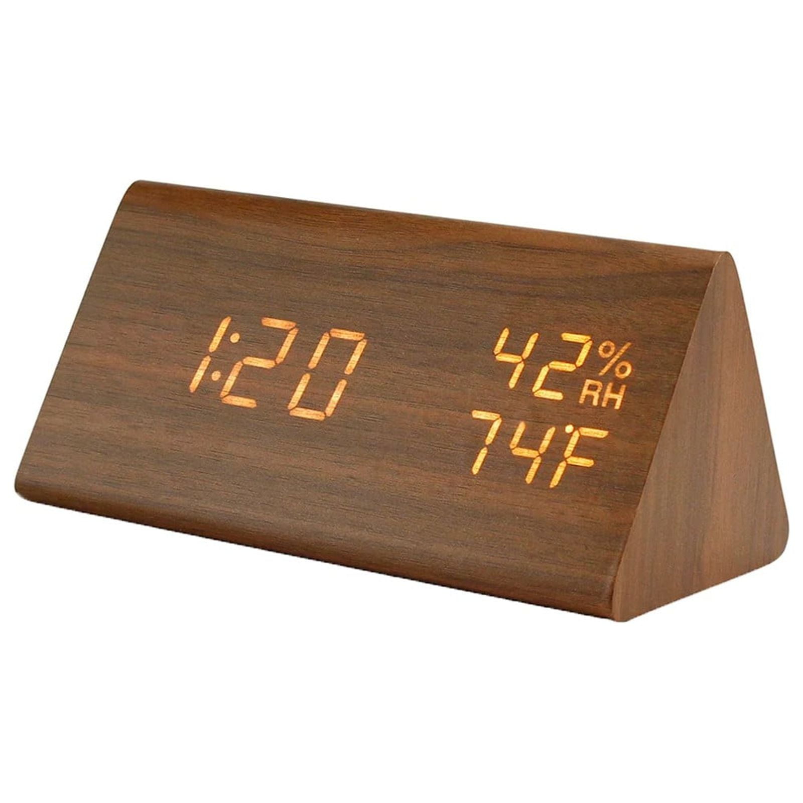 Gbifzutdjp Alarm Clock Wooden Digital Alarm Clock Led Desk Clock with ...