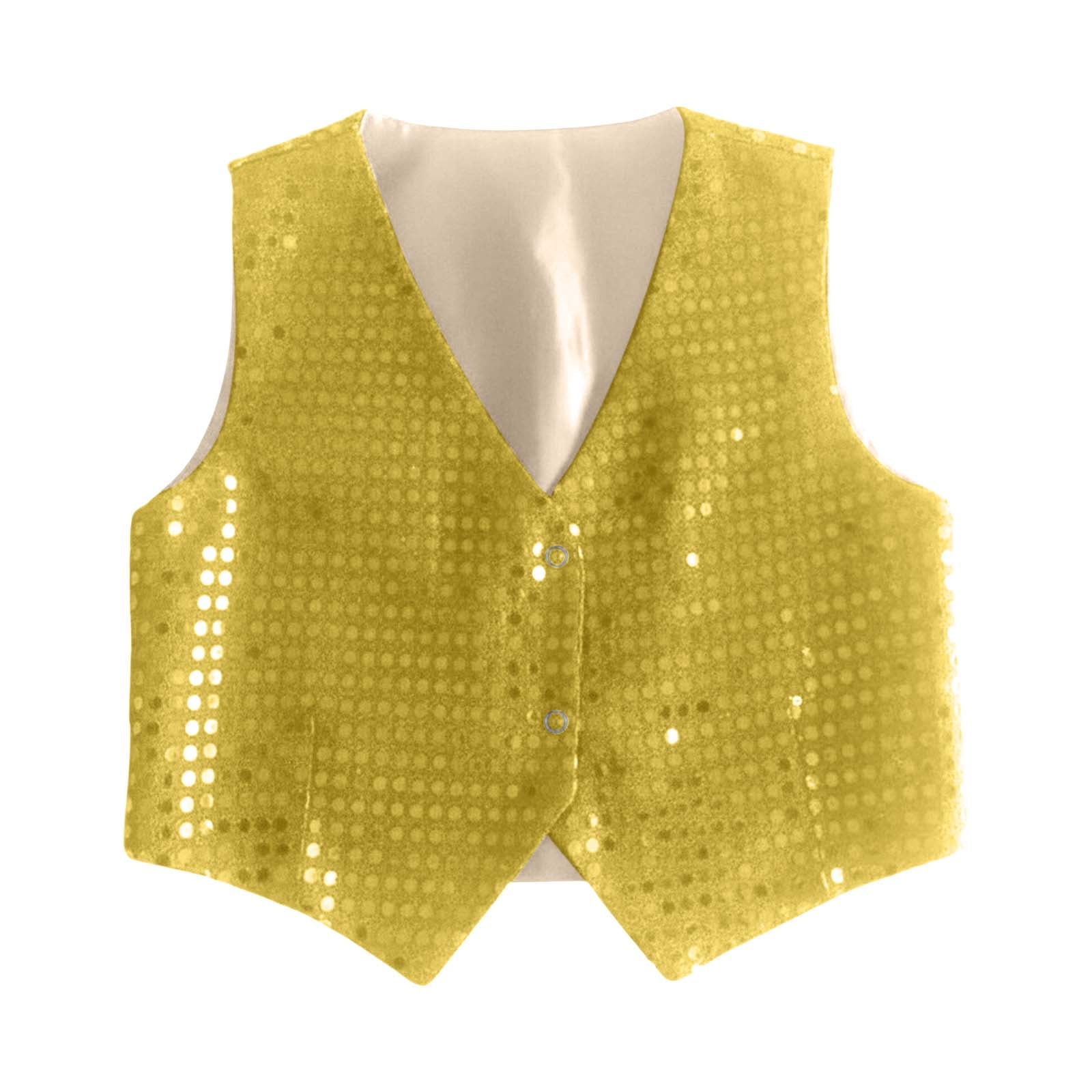 Gbsyewxs Boys Tshirts V Neck Sleeveless Sparkly Sequins Vest Tops Dance ...
