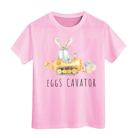 Gbsyewxs Easter Shirts For Girls Short Sleeve Crew Neck Cartoon Print ...