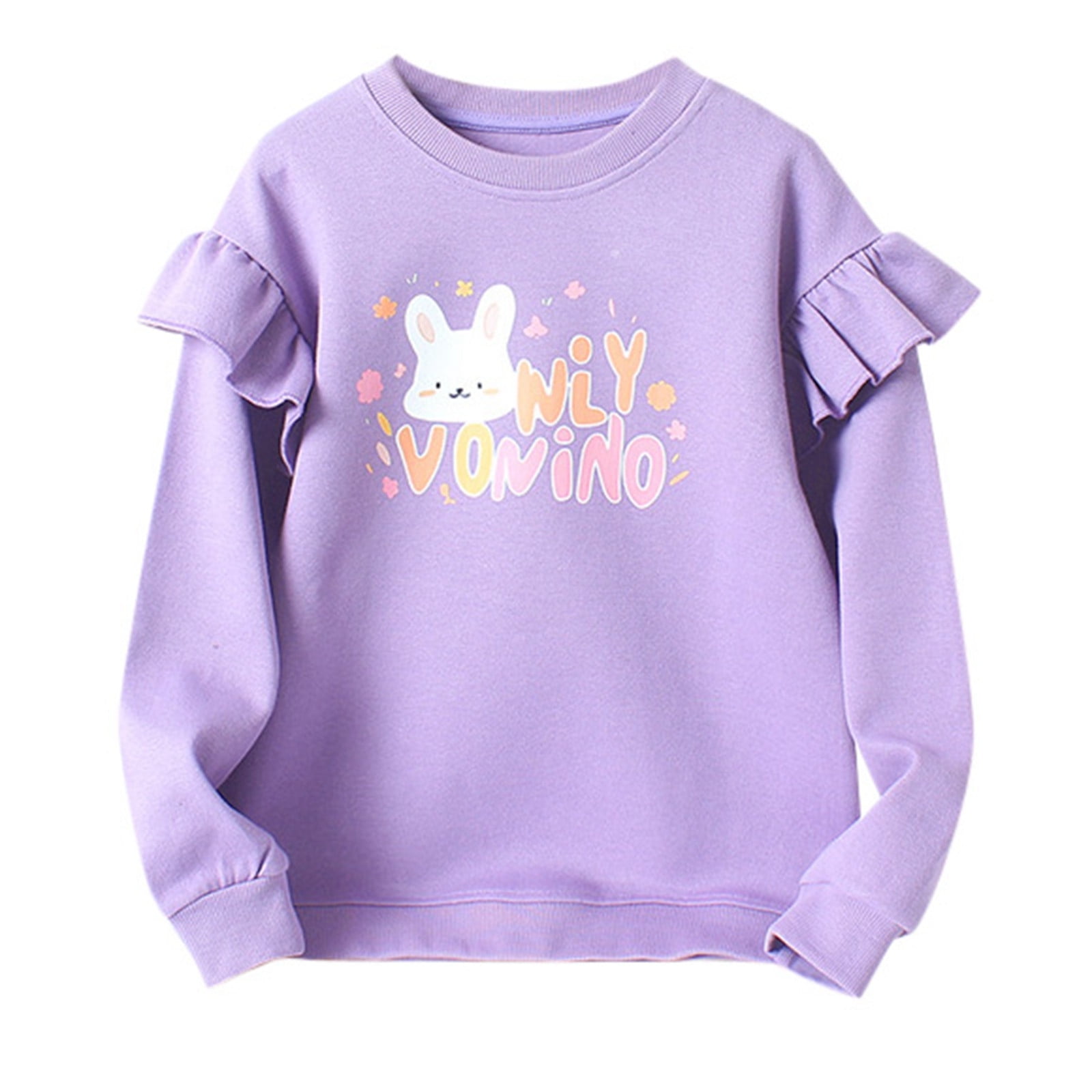 Gbsyewxs Easter Tops For Girls Crew Neck Long Sleeve Bunny Print Spring ...