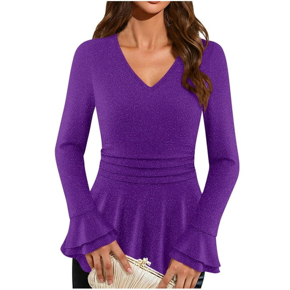 Gbsyewxs Mardi Gras Shirts For Women V Neck Long Sleeve Slim Casual ...