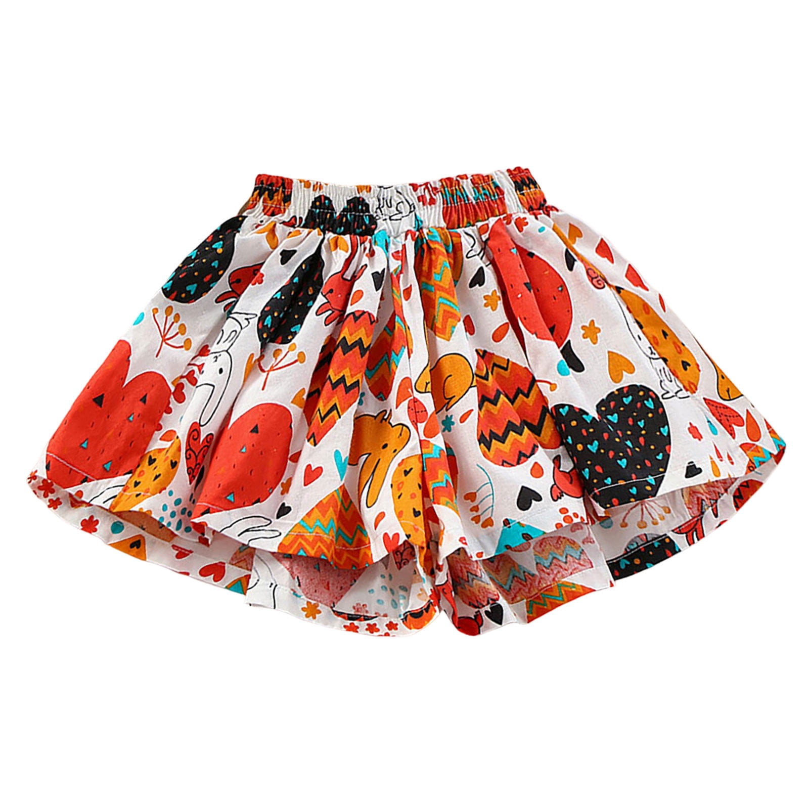 Gbsyewxs Shorts Girls Elastic Waist Cartoon Print Ruffle Pull On ...