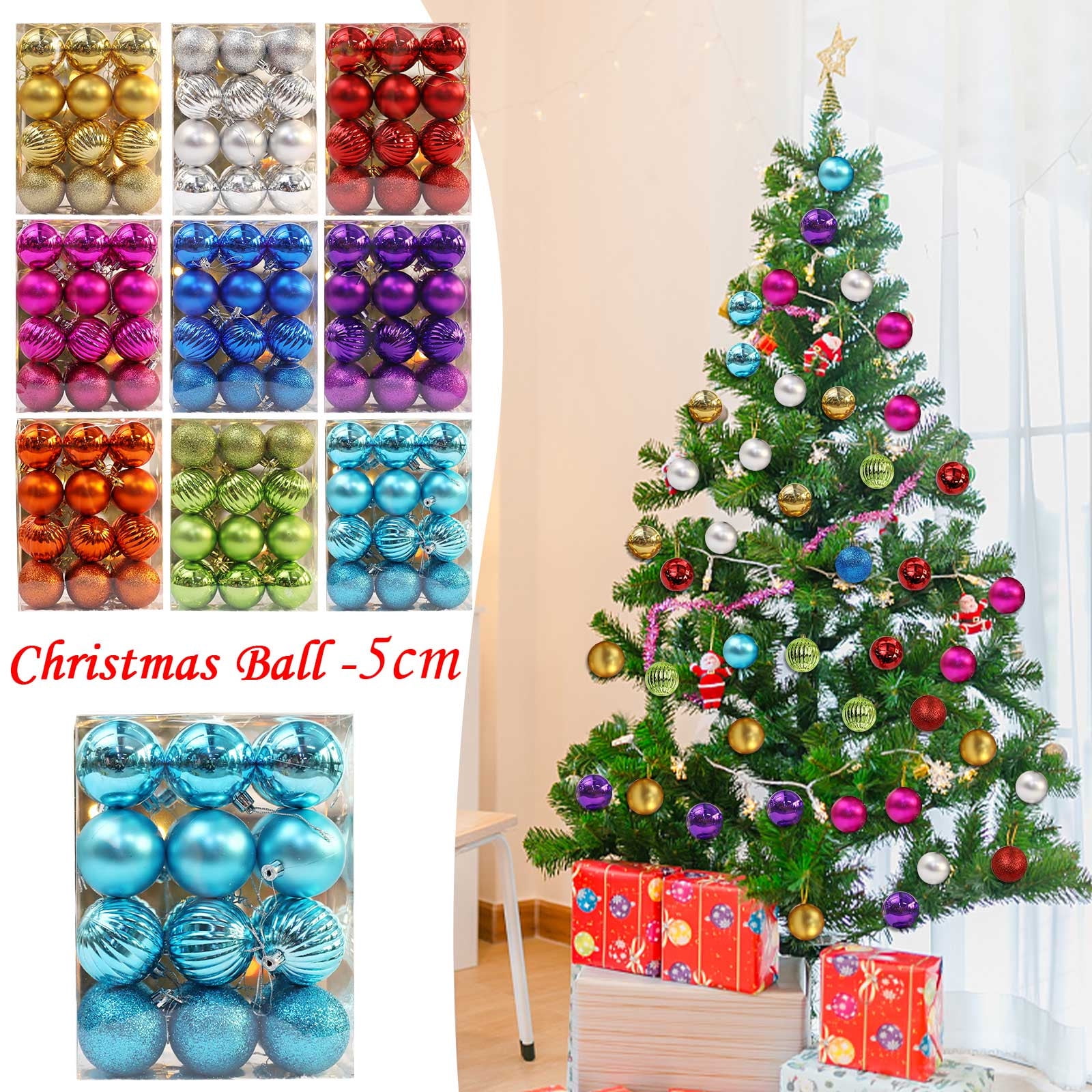 Gcvizuso Christmas Tree, Christmas Tree Decorations, 1 Box Of 24pcs ...