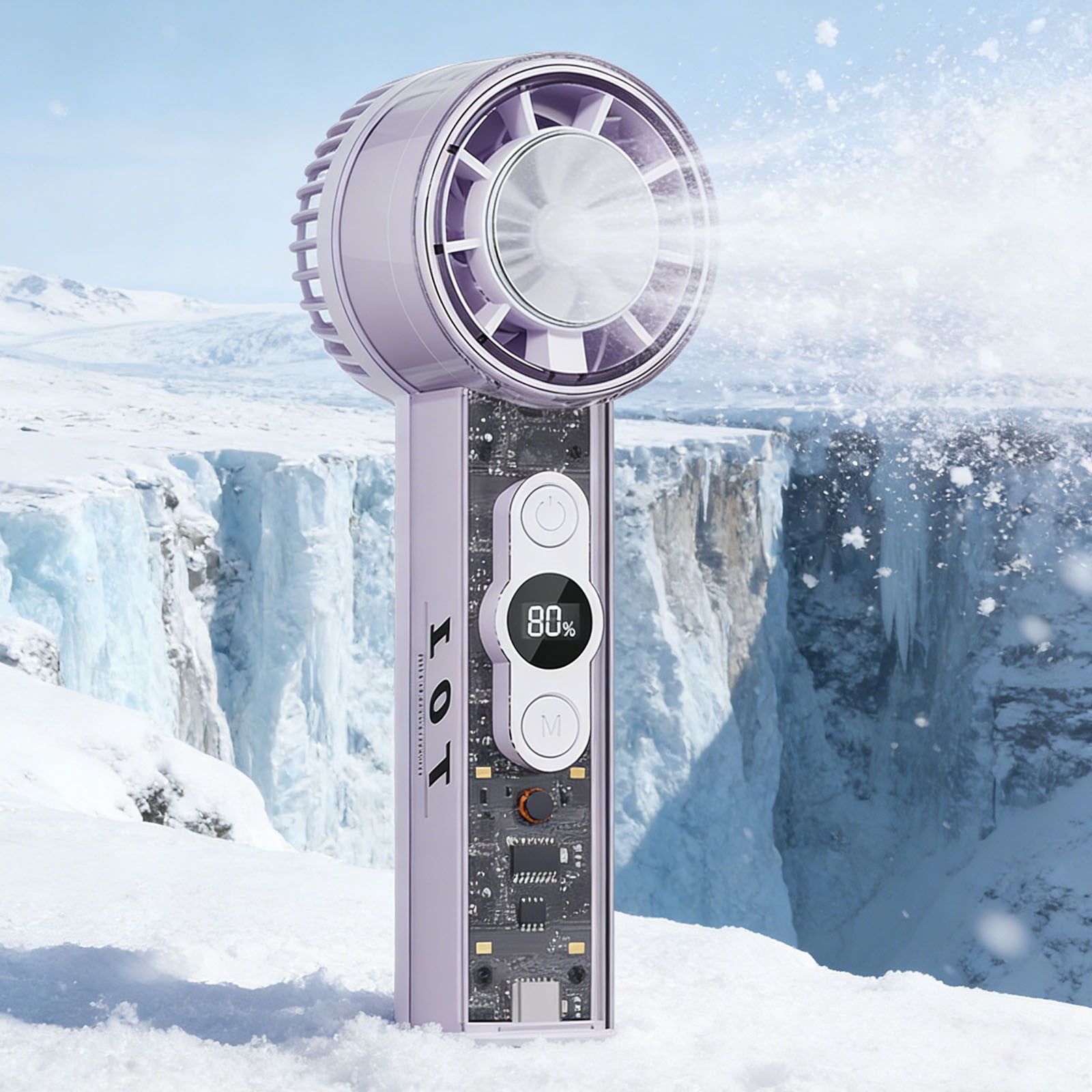 Gcvizuso Transparent Turbo Handheld Fan,1-100 Speeds Infinitely ...