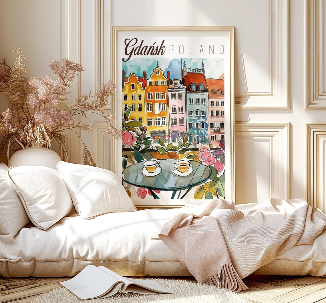Gdańsk Poland Poster: Colorful Polish Wall Art, Unframed Poster Size ...