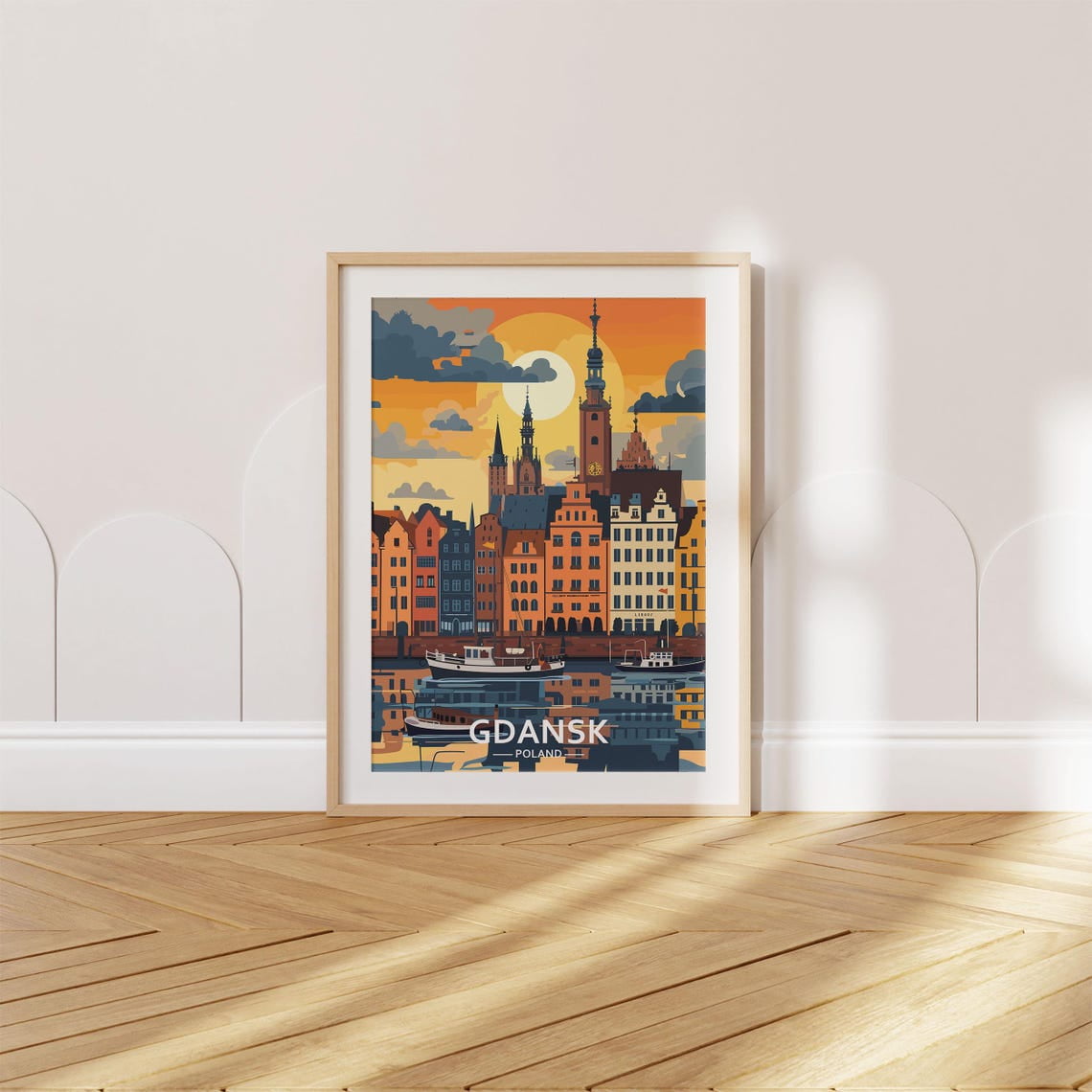 Gdansk Poland Poster Scenic Cityscape Wall Art Print, Unframed Canvas ...