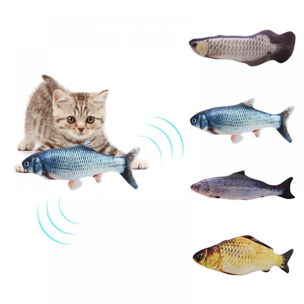 Gdog Interactive Catnip Fish Cat Toy with USB Charging Motor & Catnip ...