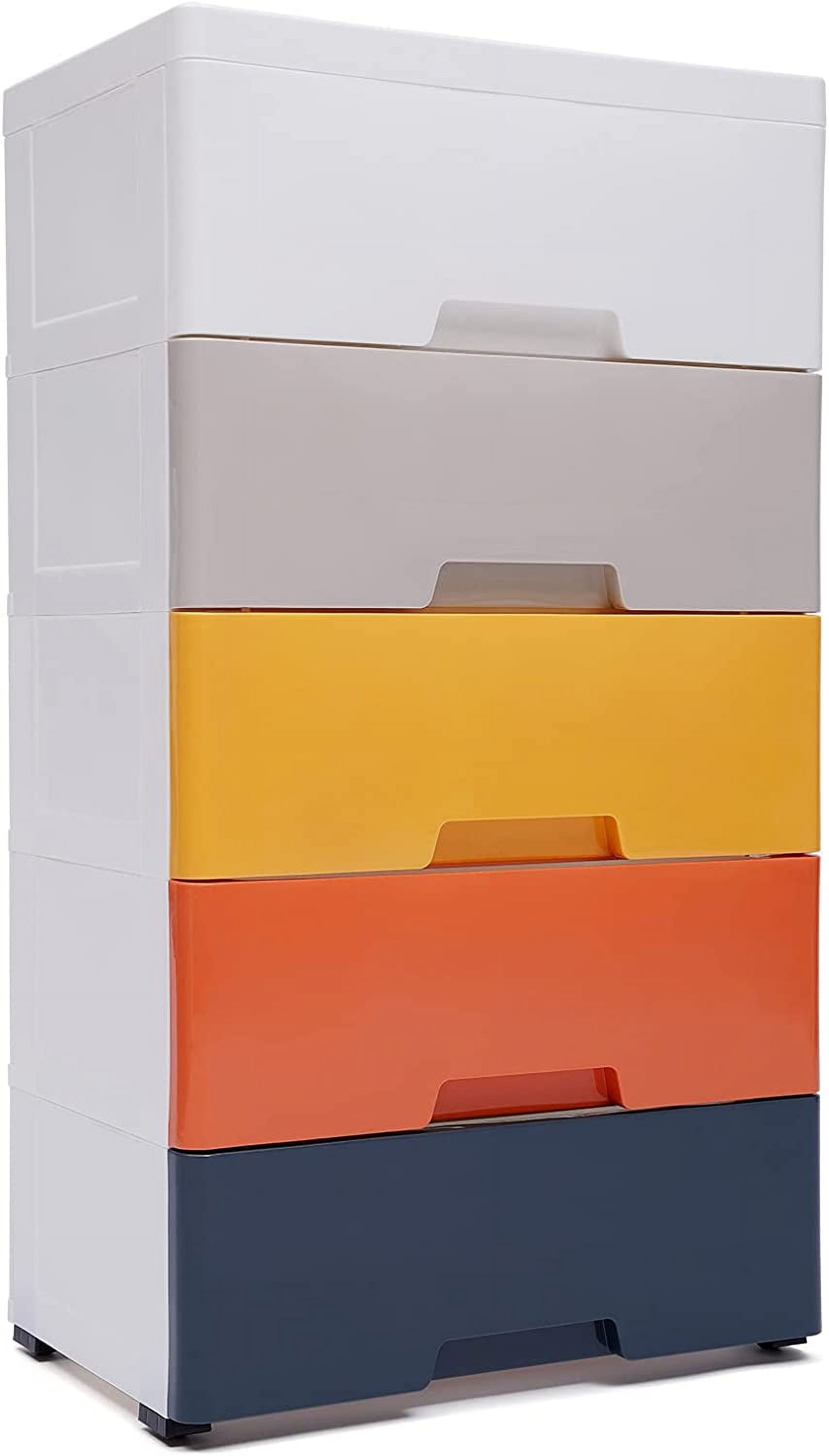 Gdrasuya10 5 Drawer Chest Dresser Bedroom Stackable Vertical Clothes ...