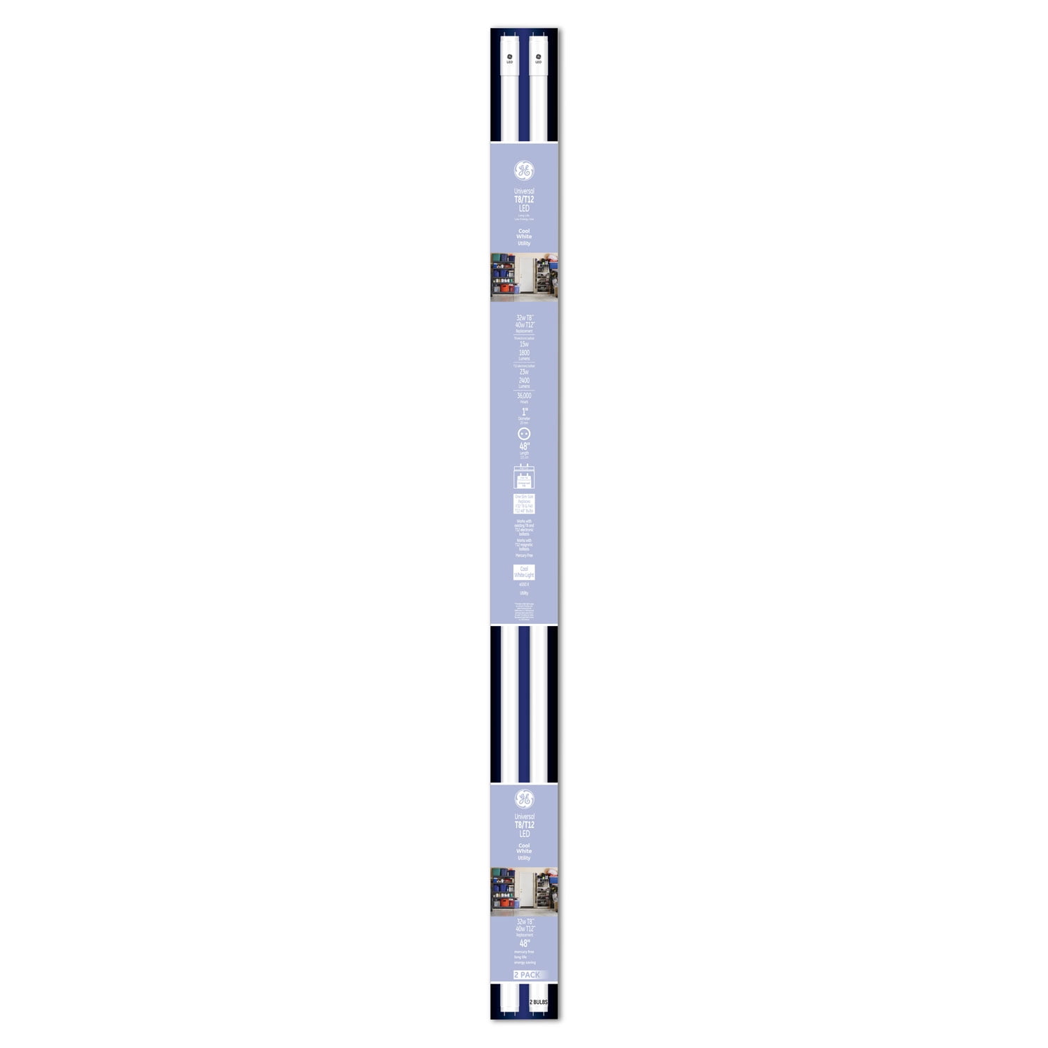 Ge 48" T8/T12, 40 W, T8 Tube, Cool White, 6/Carton (GEL37168) - Walmart ...