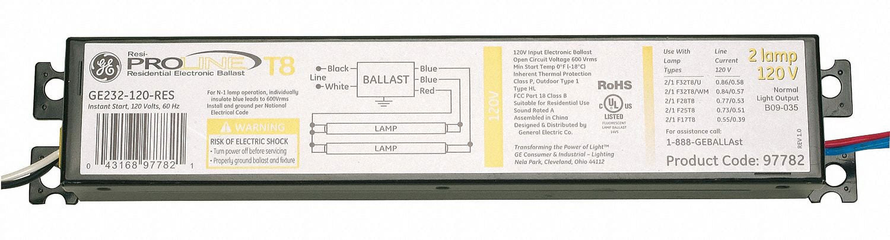 GE Lighting 74095 GE432MAX347-N 347-Volt UltraMax Electronic ...