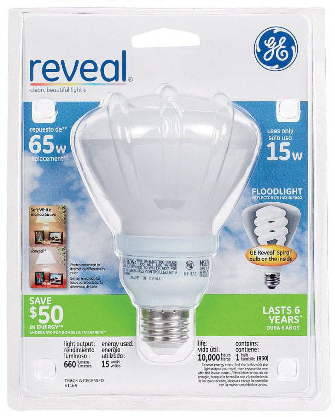 Ge Lighting 67461 Ge Reveal R30 Cfl Floodlight Light Bulb - Walmart.com
