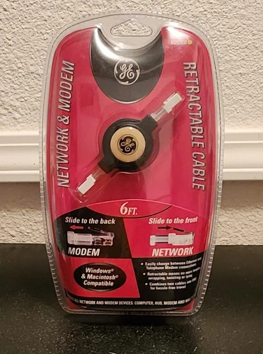 Ge Network & Modem Retractable Cable 6Ft. Pc / Apple Compatible # ...