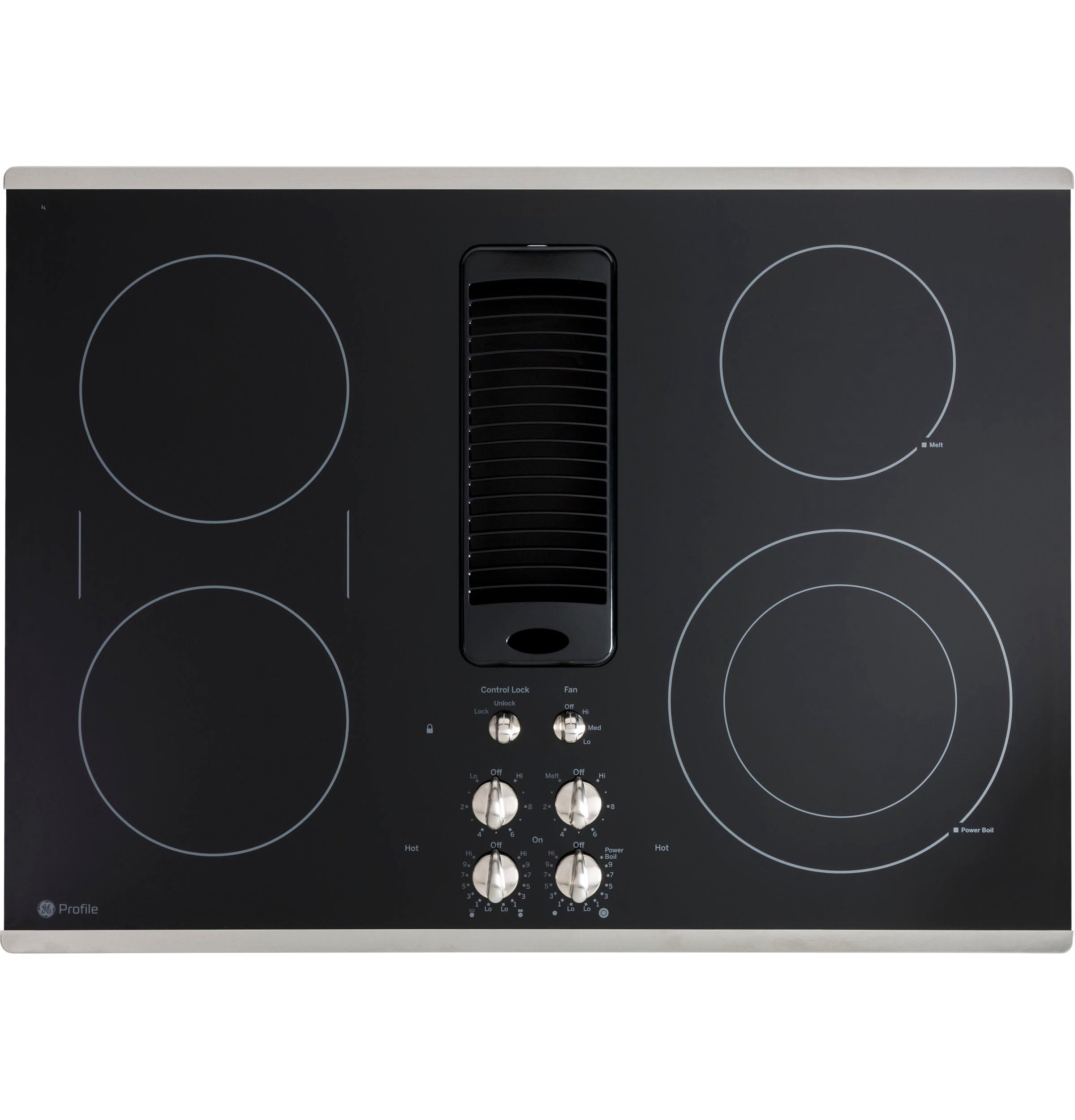 "GE Profile 30"" Wide 4 Burner Countertop Electric Kitchen Cooktop in ...