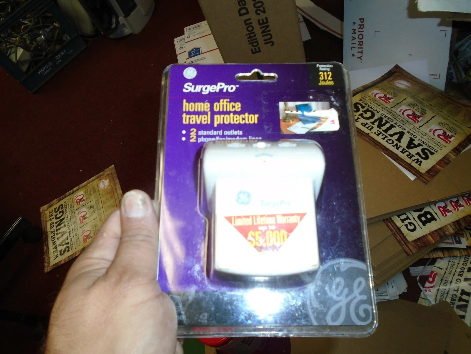 Ge Surge Pro Protector 312 Joules Outlet Modem Phone Fax 55294 ...