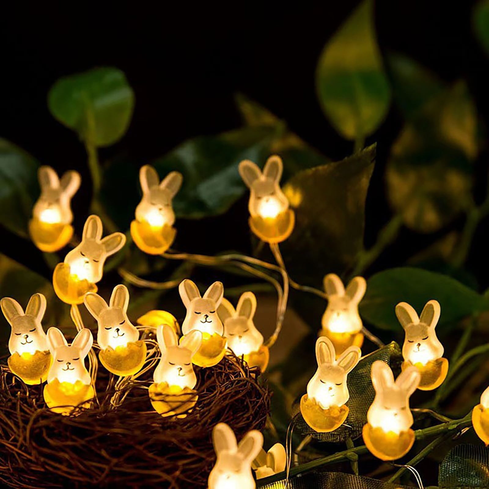 GeBuSn 2m/6.56ft LED Copper Wire Shape Lamp Easter Carrot Rabbit Chick ...