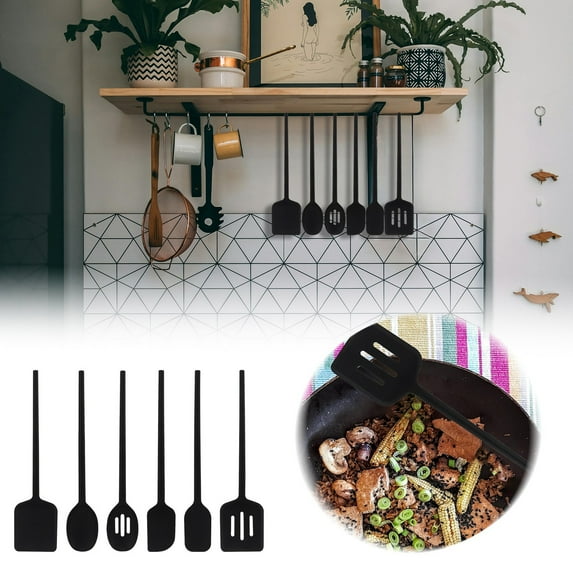 GeBuSn 6PCS Silicone Kitchen Spatula Set Non Stick Cooking Utensils ...
