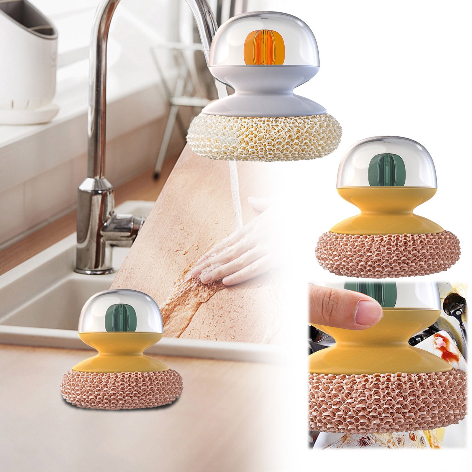 GeBuSn Cleaning Brush Dishwashing Brush Lazy Person's Pot Washing Brush ...