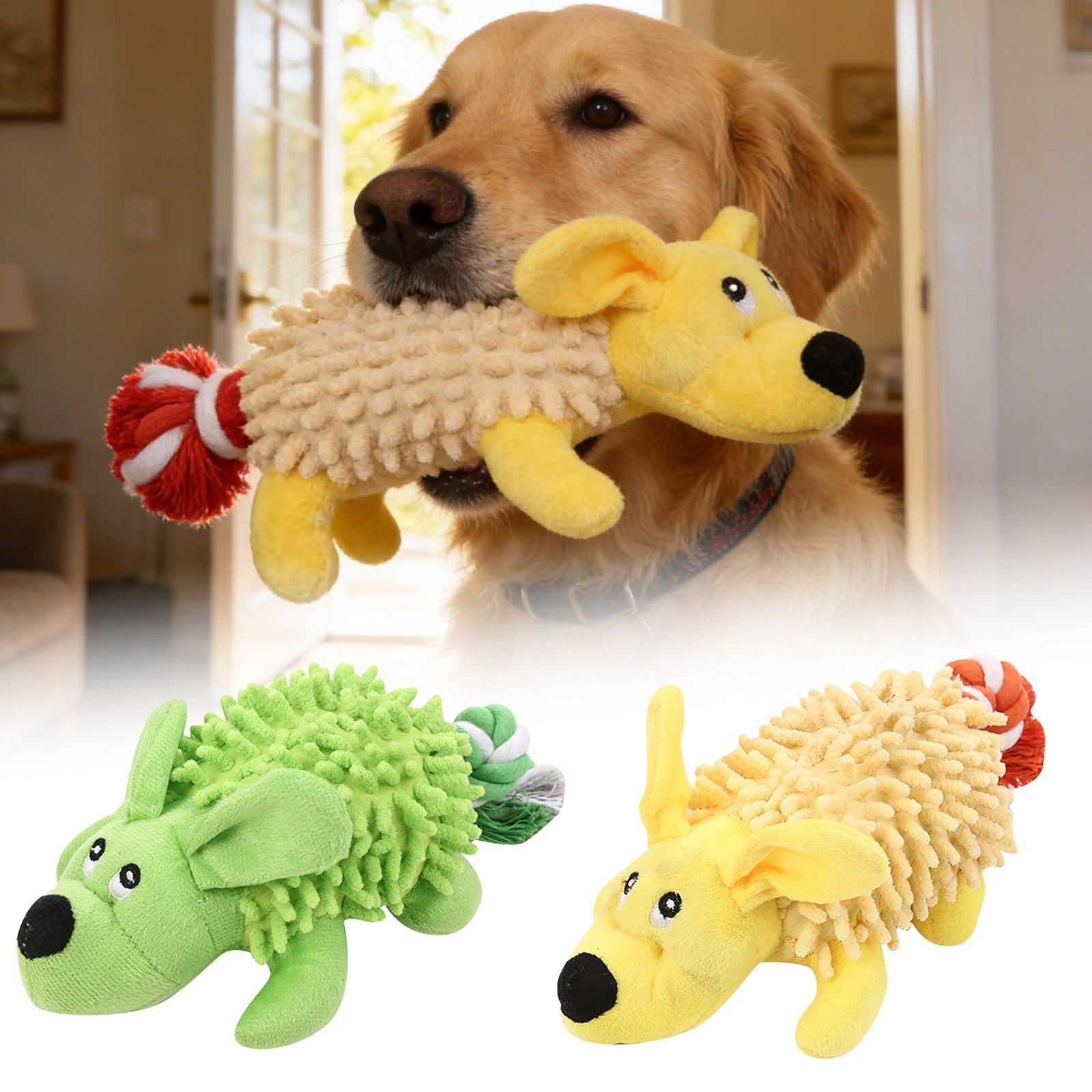 GeBuSn Durable Chew For Aggressive Chewers Interactive Squeaky Mop ...