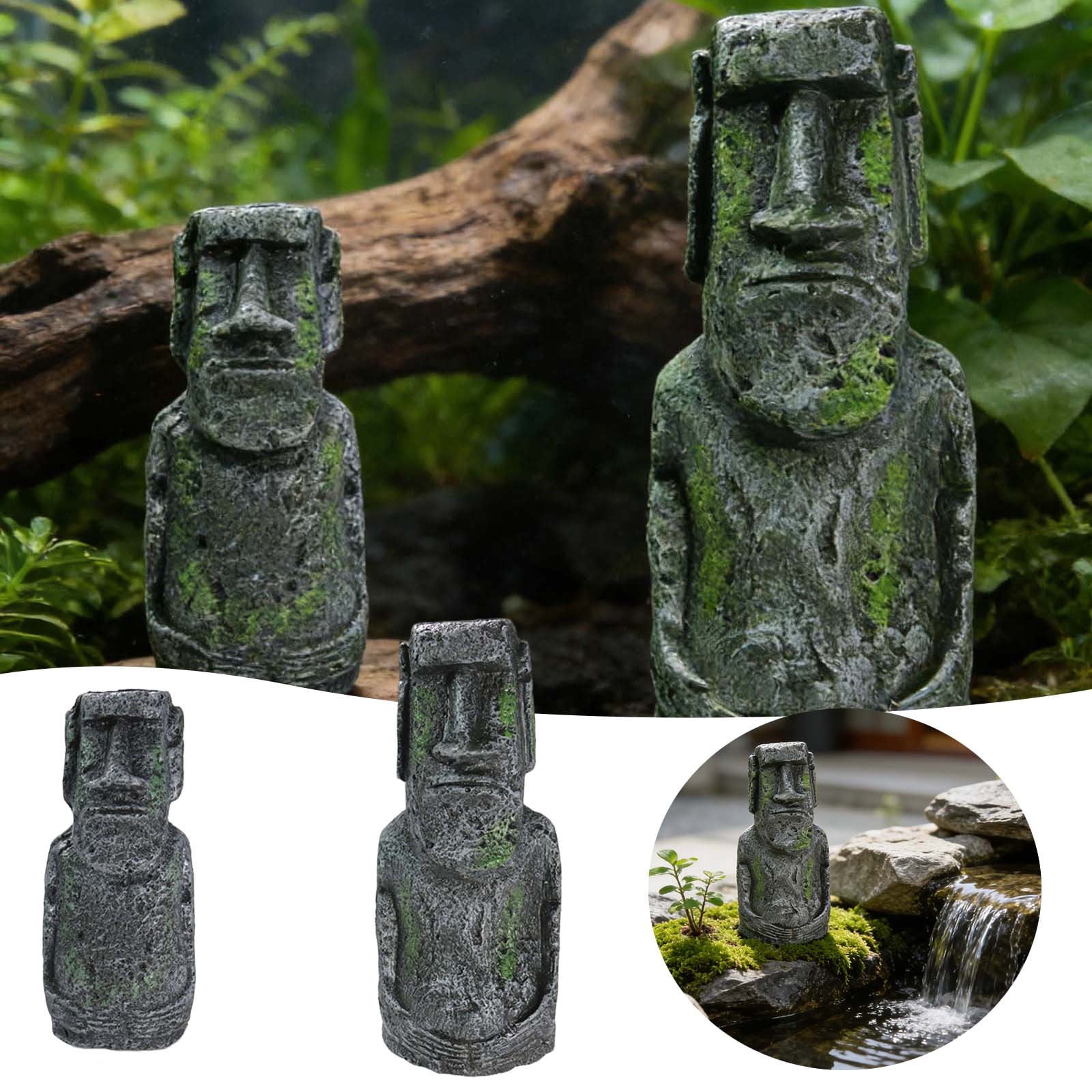 GeBuSn Easter Island Statue, Resin Imitation Stone Statues,Easter Head ...