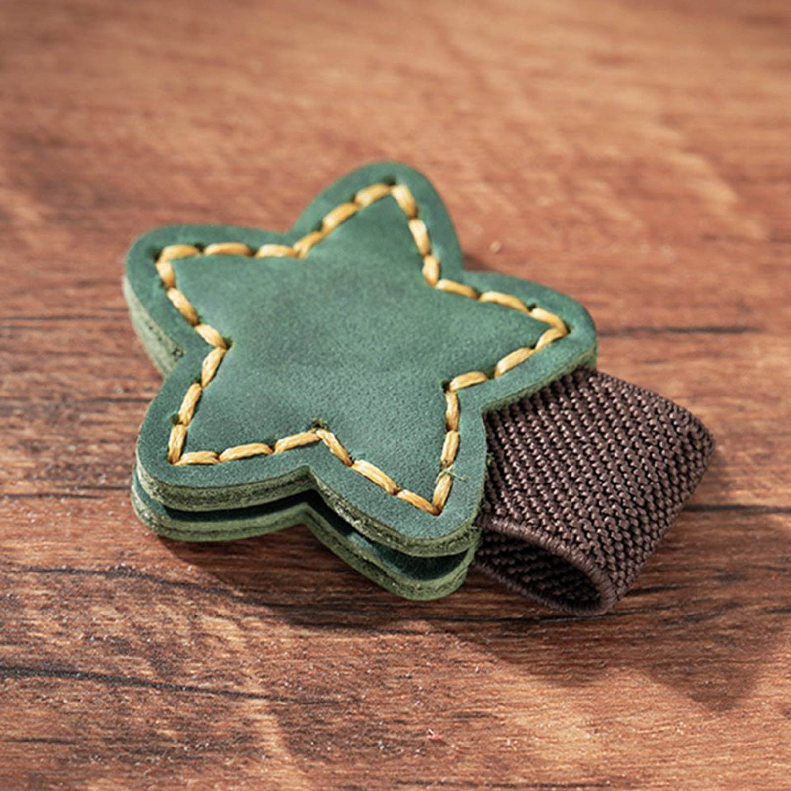 GeBuSn Leather Star Shaped Bookmark Pen Holder For Notebook Journal ...