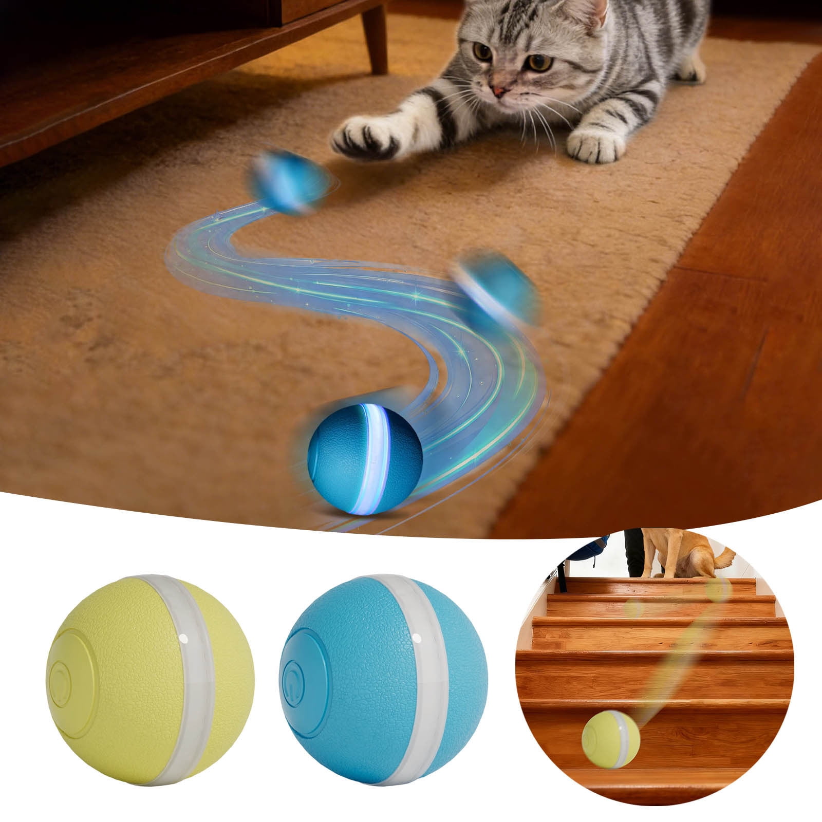 GeBuSn Light Up Cat Rechargeable Jumping Interactive Obstacle Avoidance ...