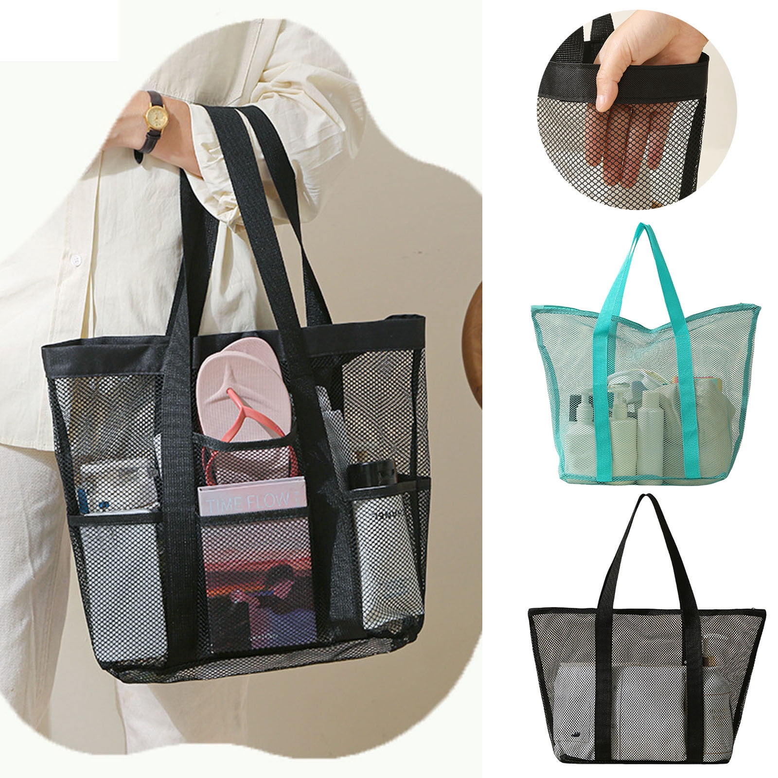 GeBuSn Travel Toiletry Bag Women Men Small Mesh Shower Tote Bag ...