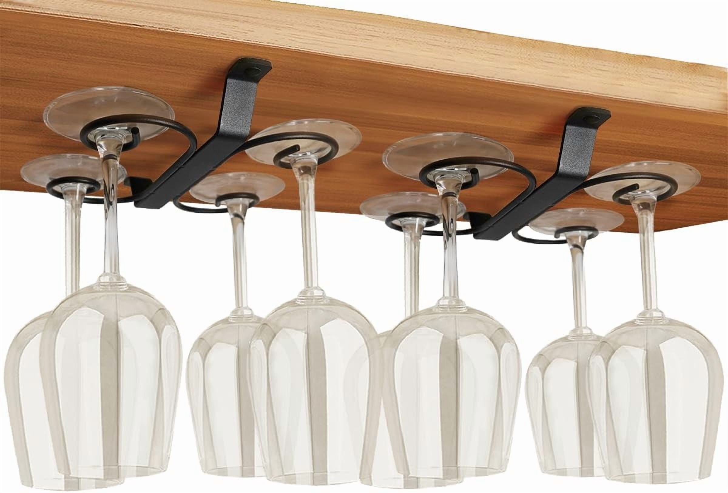GeLive Set of 2 Wine Glass Holder Under Cabinet Stemware Rack Glass ...