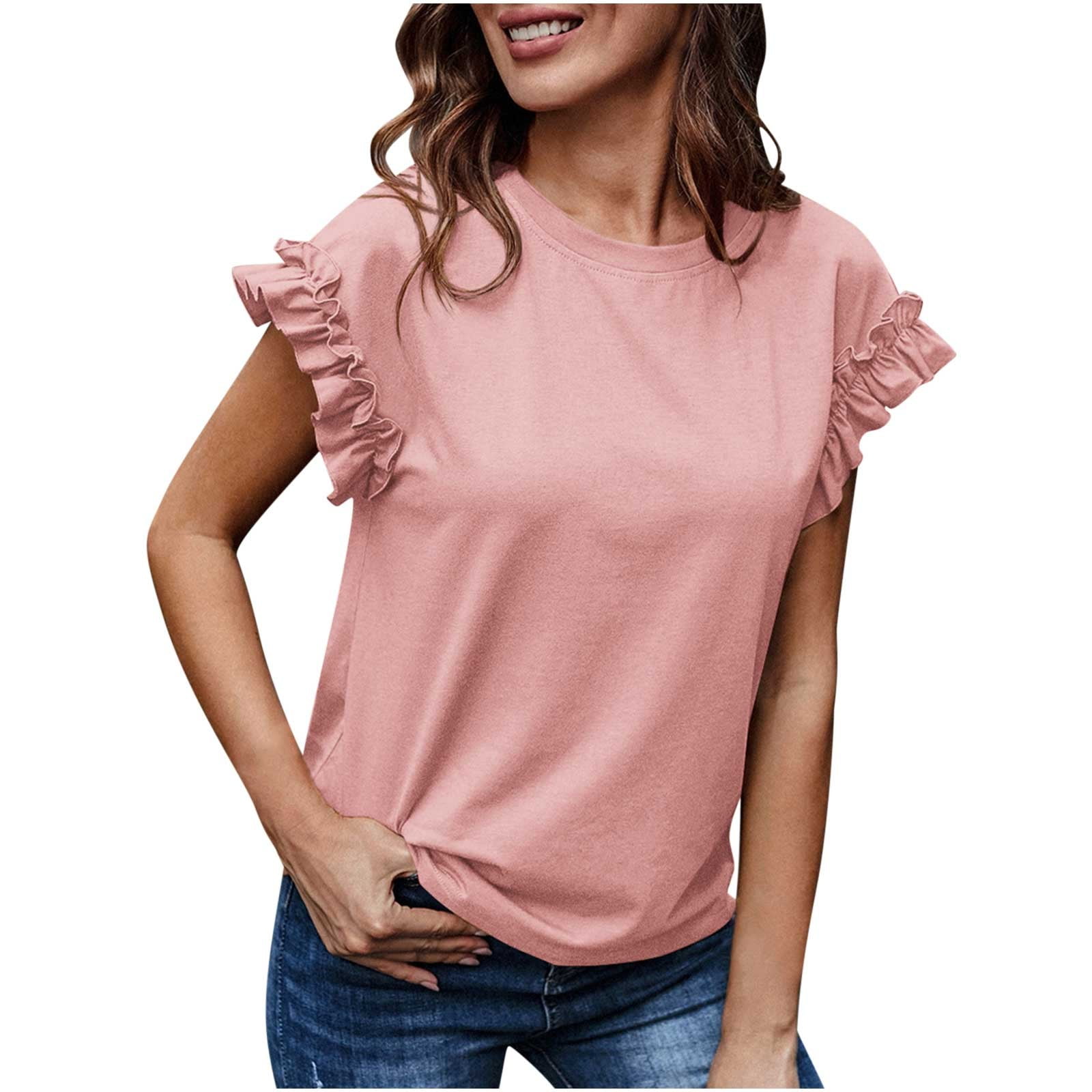 GeNai Trendy Tank Tops for Women 2025 Plus Size Shirts for Women Cotton Womens Summer Blouses 3/ ...
