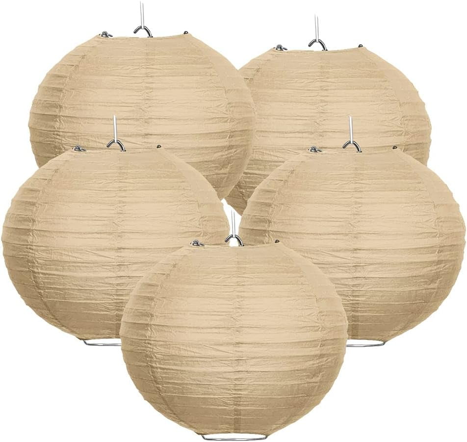 GeSHOP 5 Pack Lanterns (14 Inch) Tissue Paper Decorations for Wedding ...