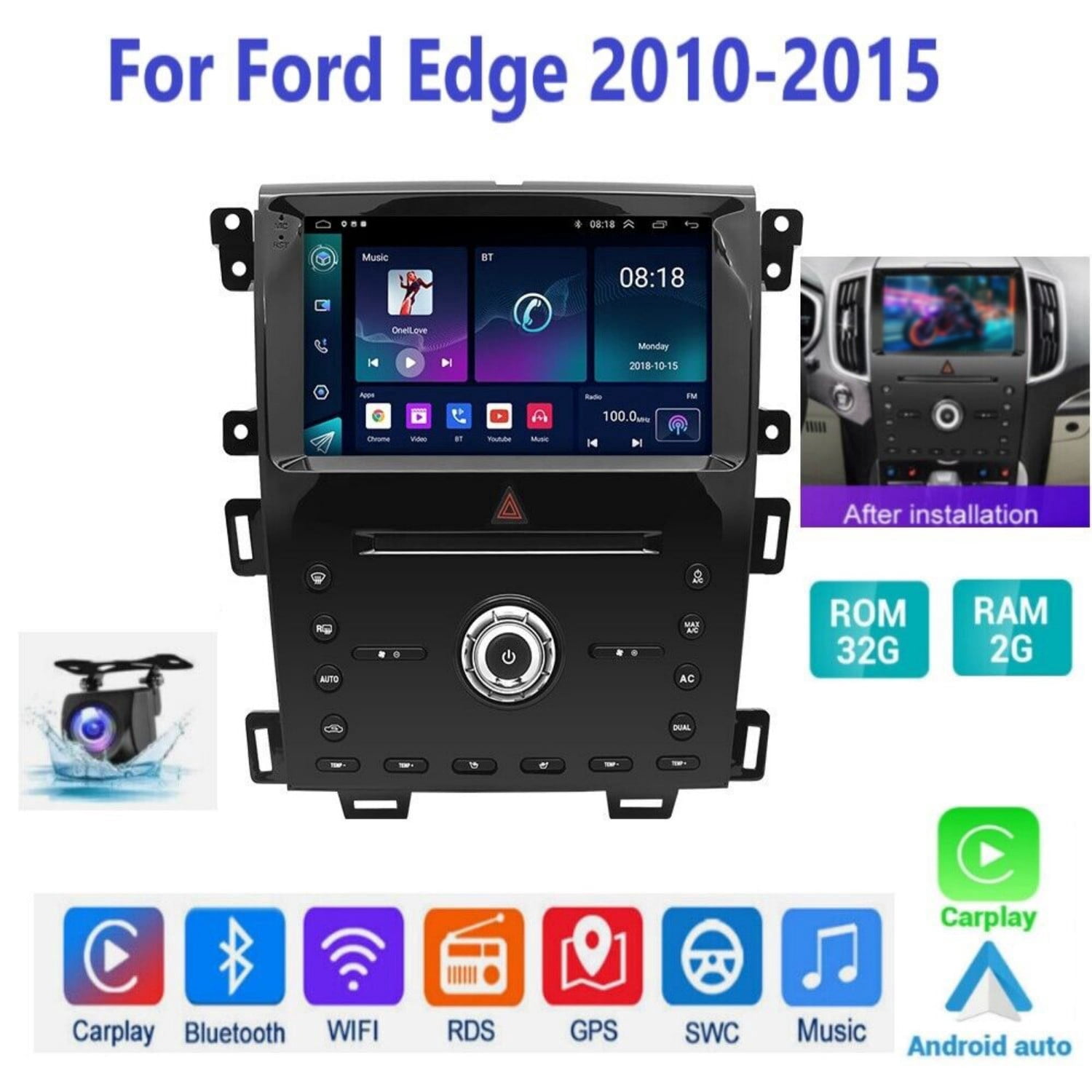 Geabo 2+32G Car Stereo for Ford Edge 2010-2015 Edge SE 2013 with ...
