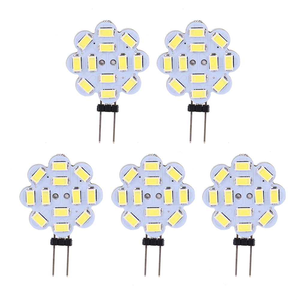 Gealach 5-Pack 3W G4 LED Light Bulbs, 5730 SMD White 12V, Super Bright ...