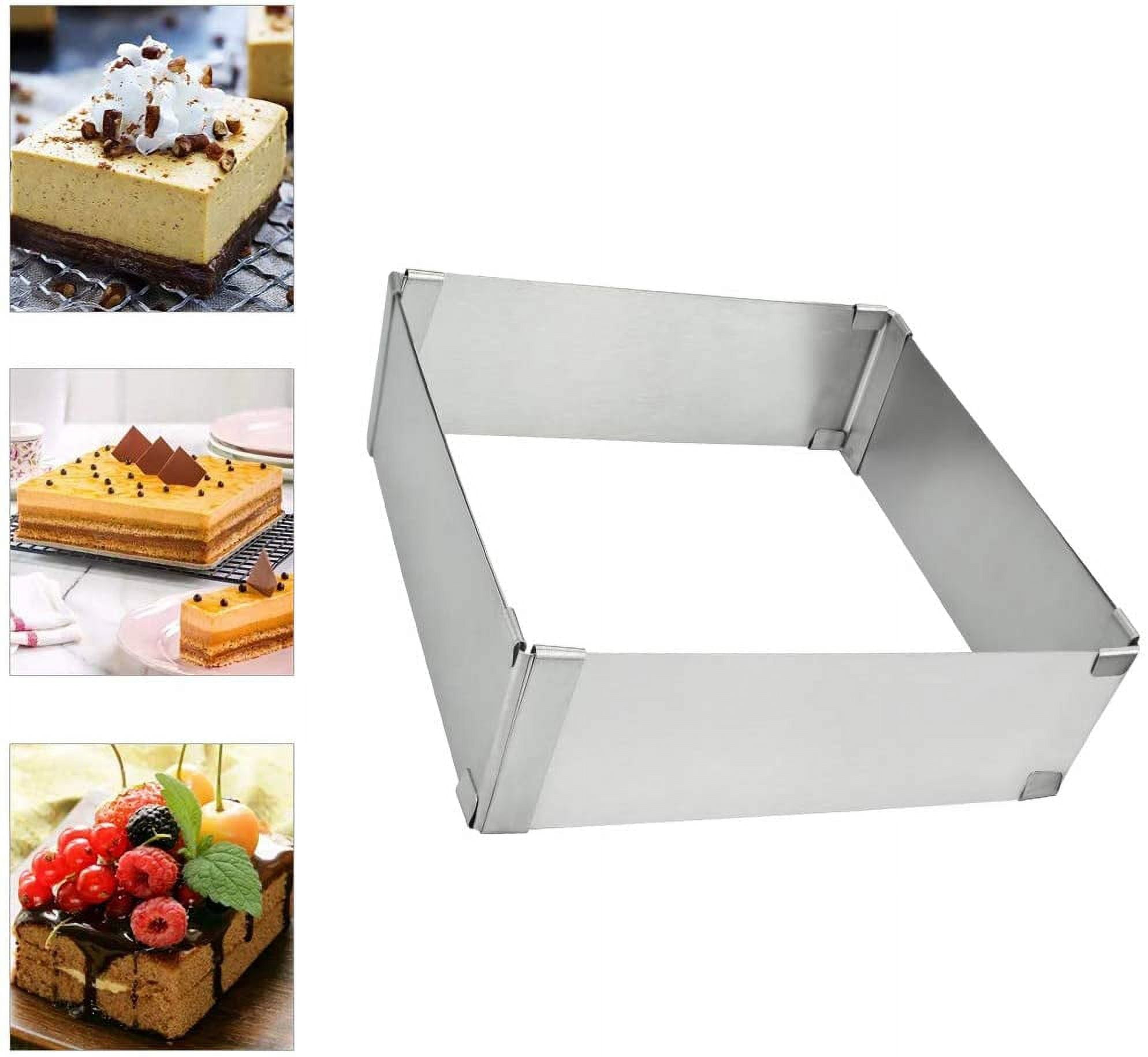 Gealach Extendable Baking Frame, Rectangle Cake Mold, Adjustable Pastry ...