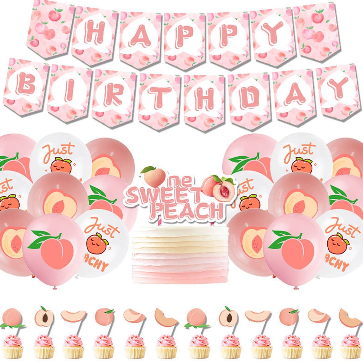 Gealach Summer Peach-Themed Party Decorations, Girl's Birthday ...
