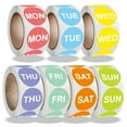 Gealach Peel-off Daily Food Labels, Monday to Sunday, 1-inch Round ...