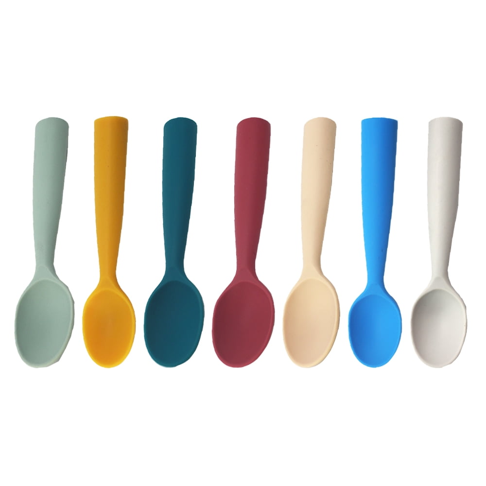 Gealach us Infant Feeding Spoons, 7-Piece BPA-Free Silicone Set ...