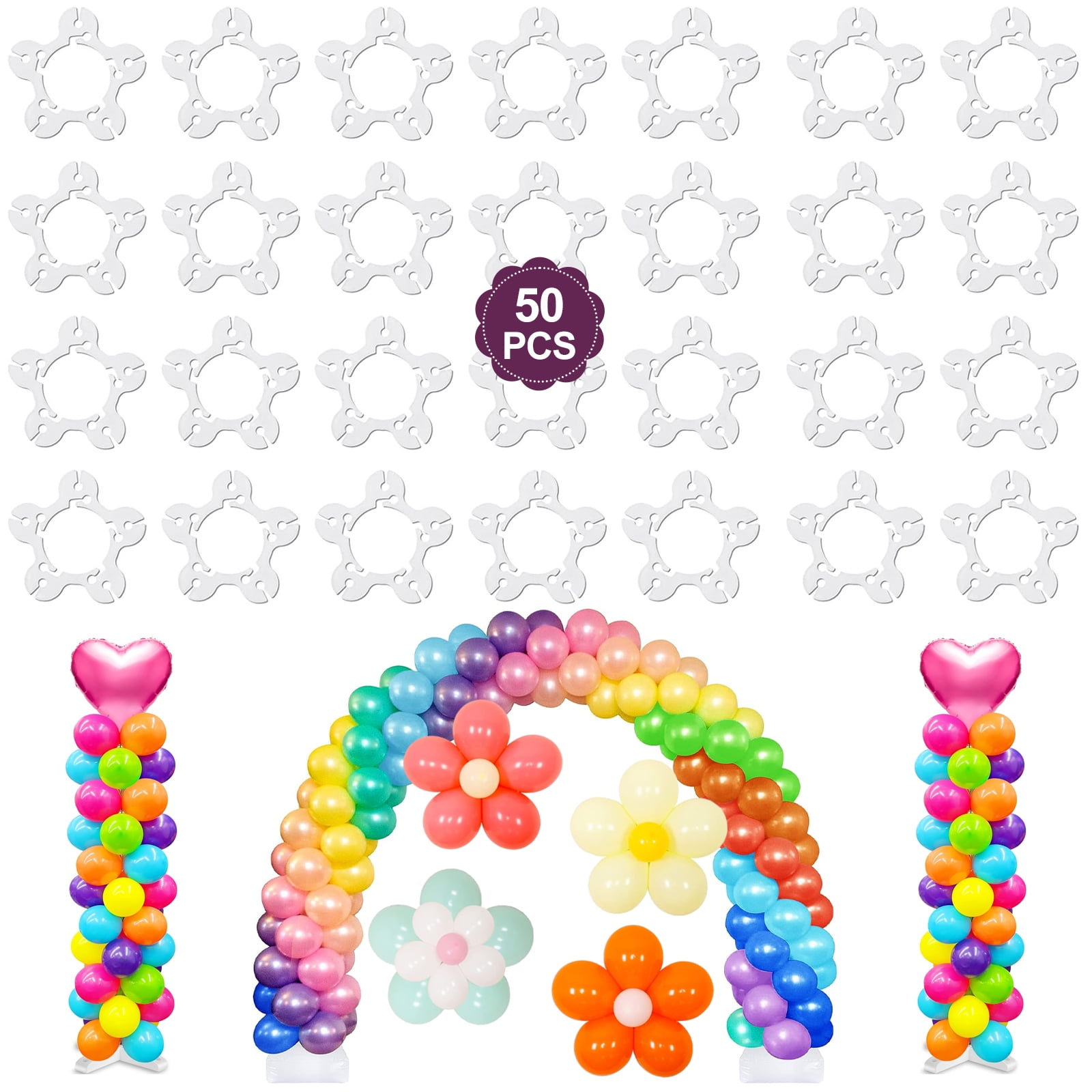 Gealach us Professional Grade, 50 pcs Balloon Clips & Connectors, Arch ...