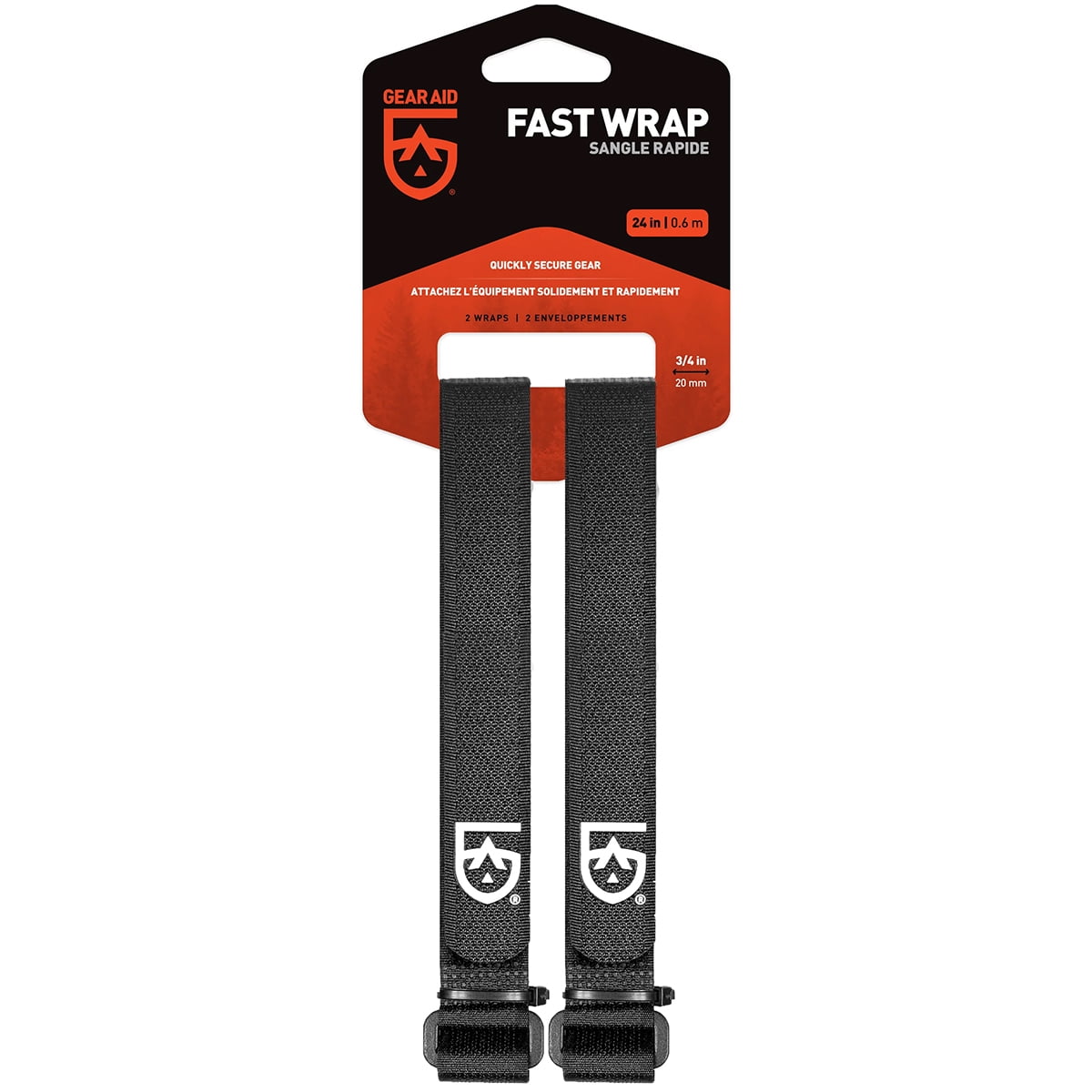 Gear Aid 3/4" Wide Fast Wrap Gear Organizing Strap 2-Pack - 24" - Black ...