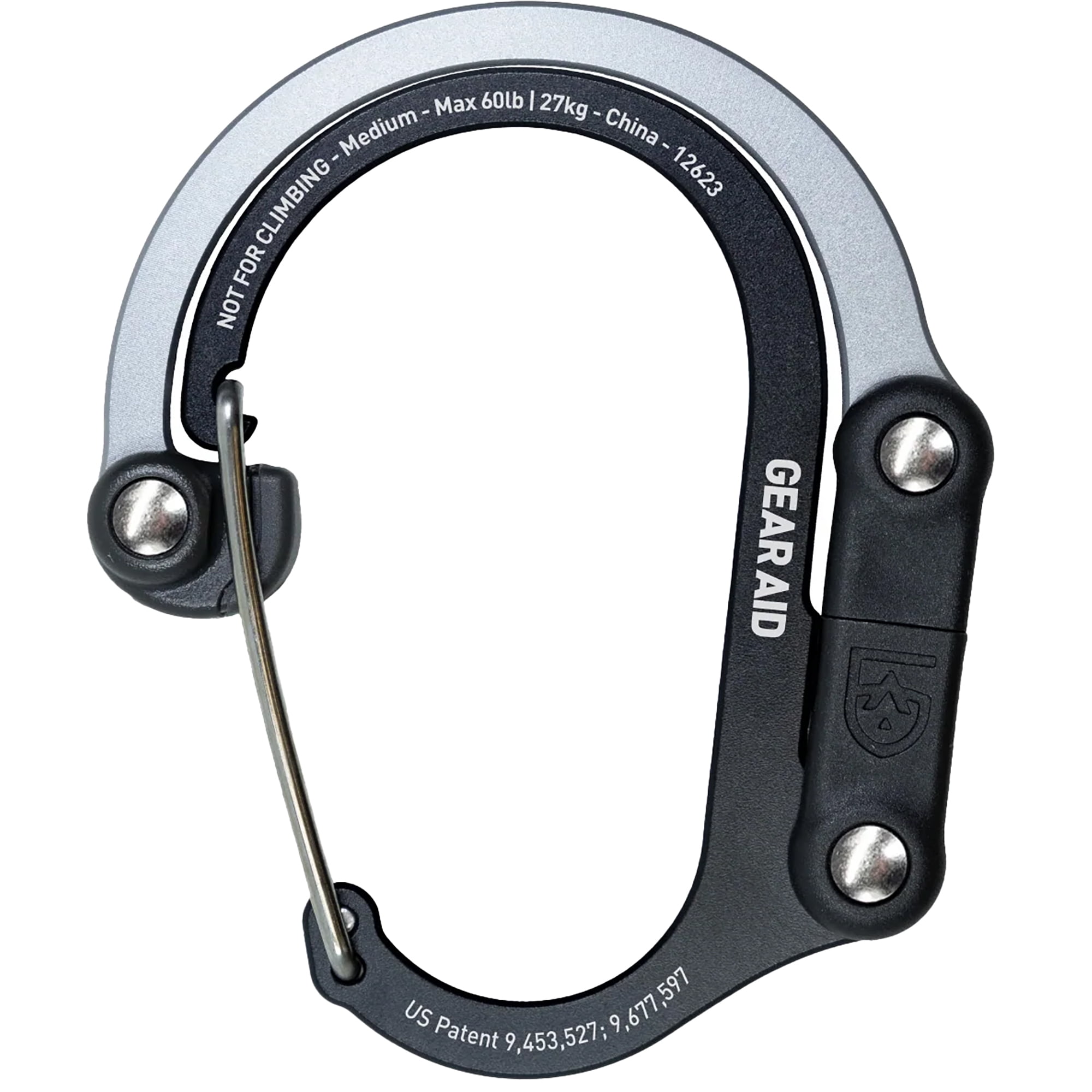 Gear Aid Heroclip Medium Hybrid Camping Gear Clip - Black/Gray ...