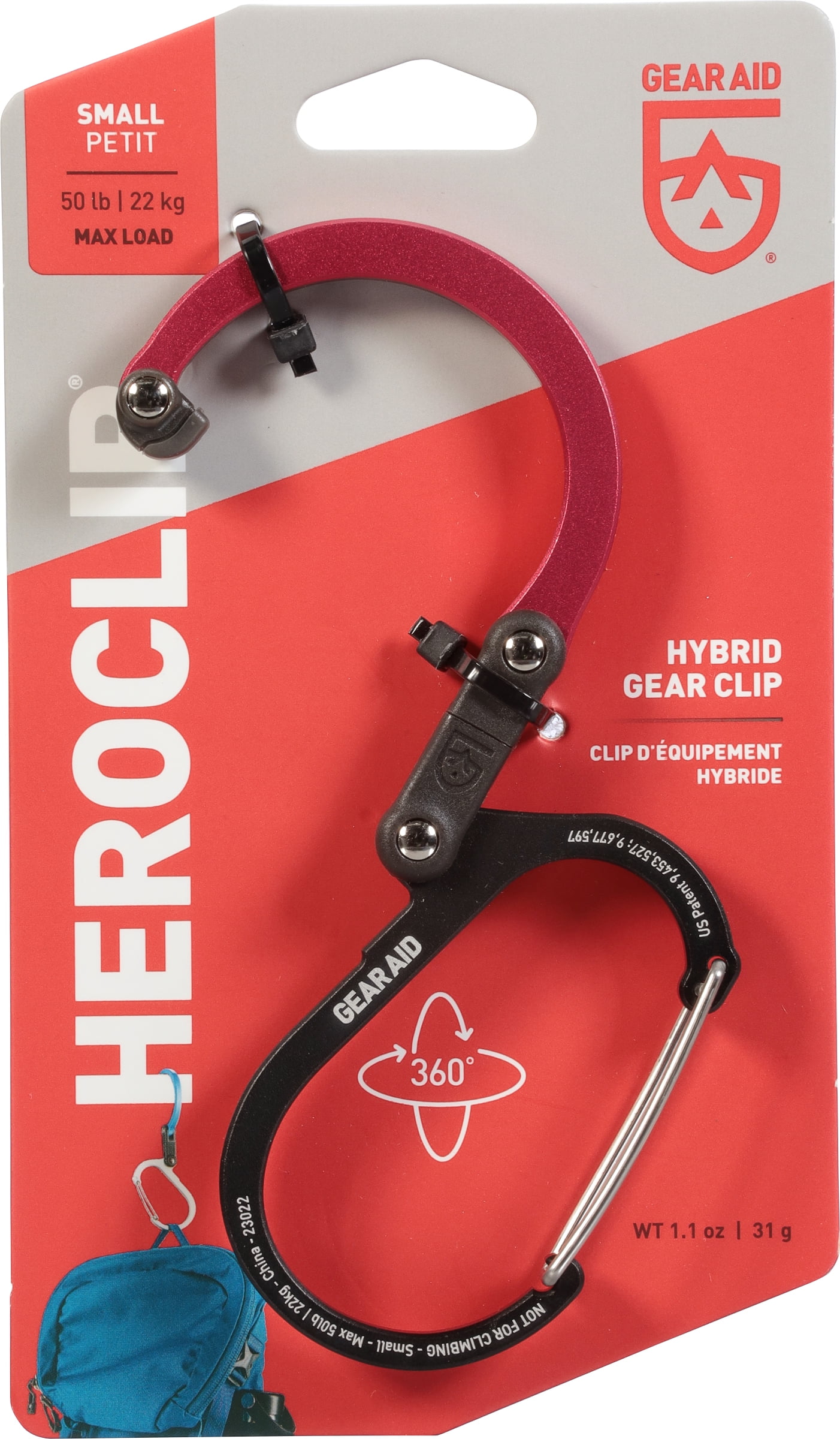 Gear Aid Heroclip Small Carabiner, Outdoor Hiking Hook, Camping Gear ...