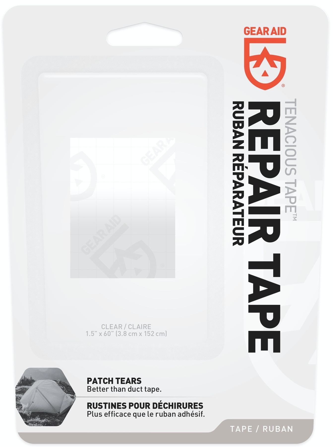 GEAR AID, Repair Tape, 1.5" x 60", Clear for Camping & Outdoor Gear ...