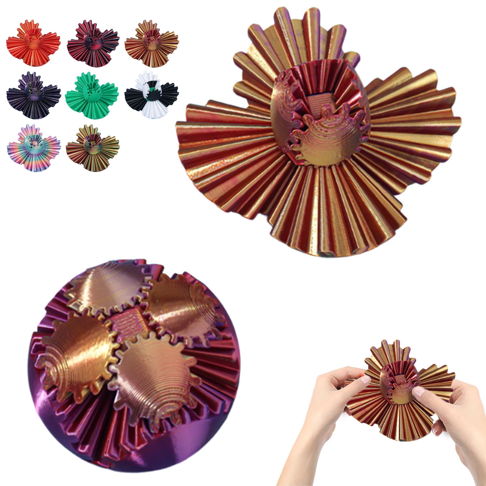 Gear Ball 3D Printed Gear Ball,Gear Sphere,Spin Ball or Cube Fidget Toy ...