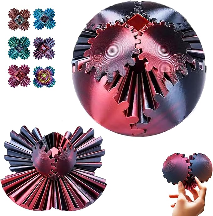 Gear Ball-3D Printed Gear Ball Spin Ball Cube Fidget Toy, Spin Gear ...