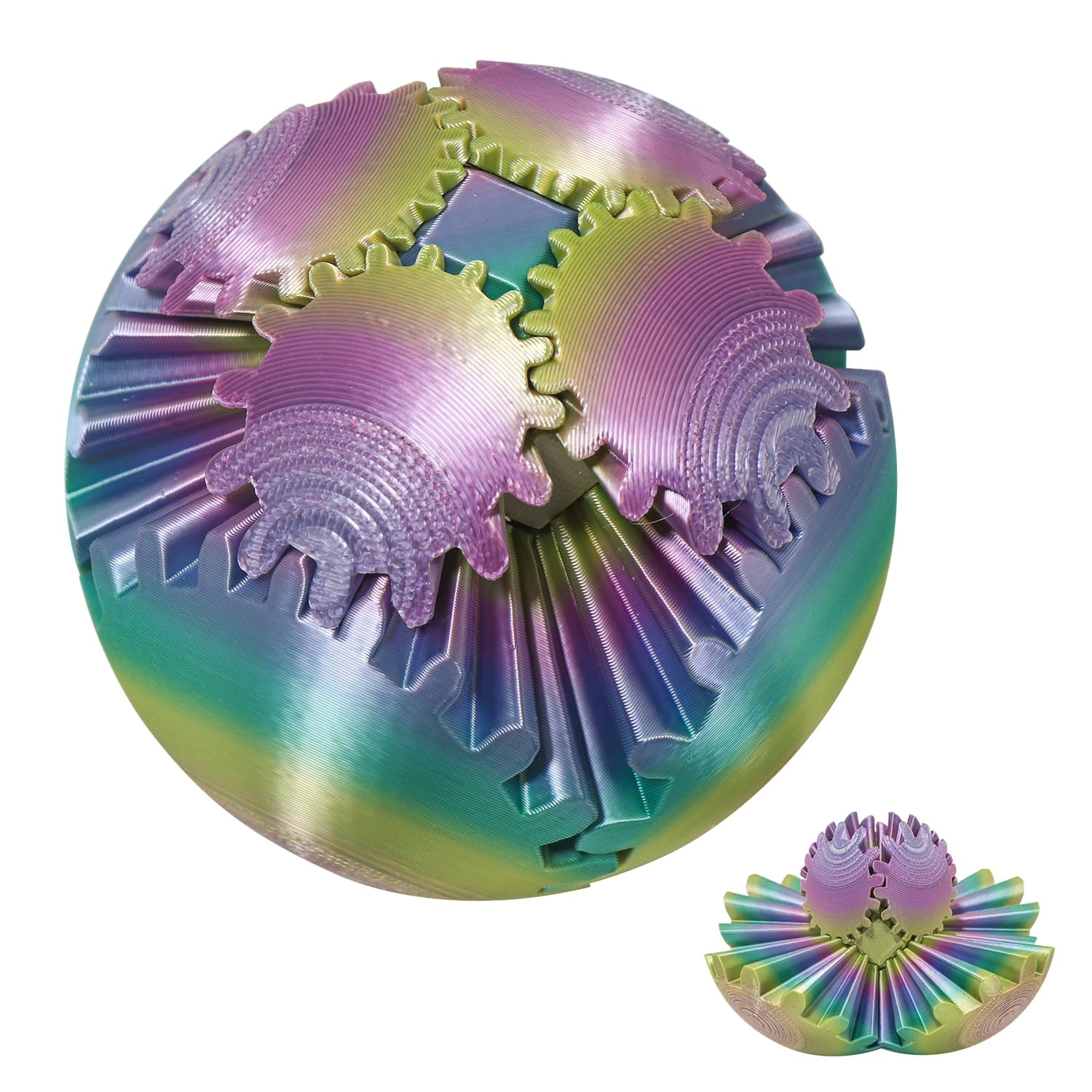 Gear Ball 3D Printed Gear Ball Fidget Toy, Spin Gear Or Cube Fidget Toy ...