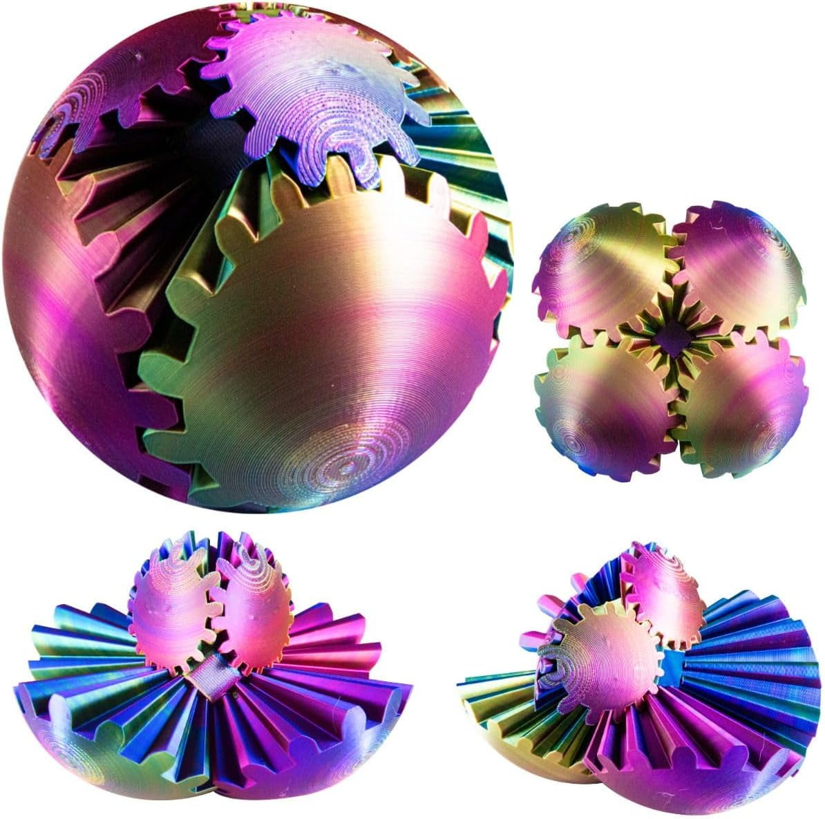 Gear Ball 3D Printed Gear Ball Gear Sphere Fidget Toys Stress Ball ...